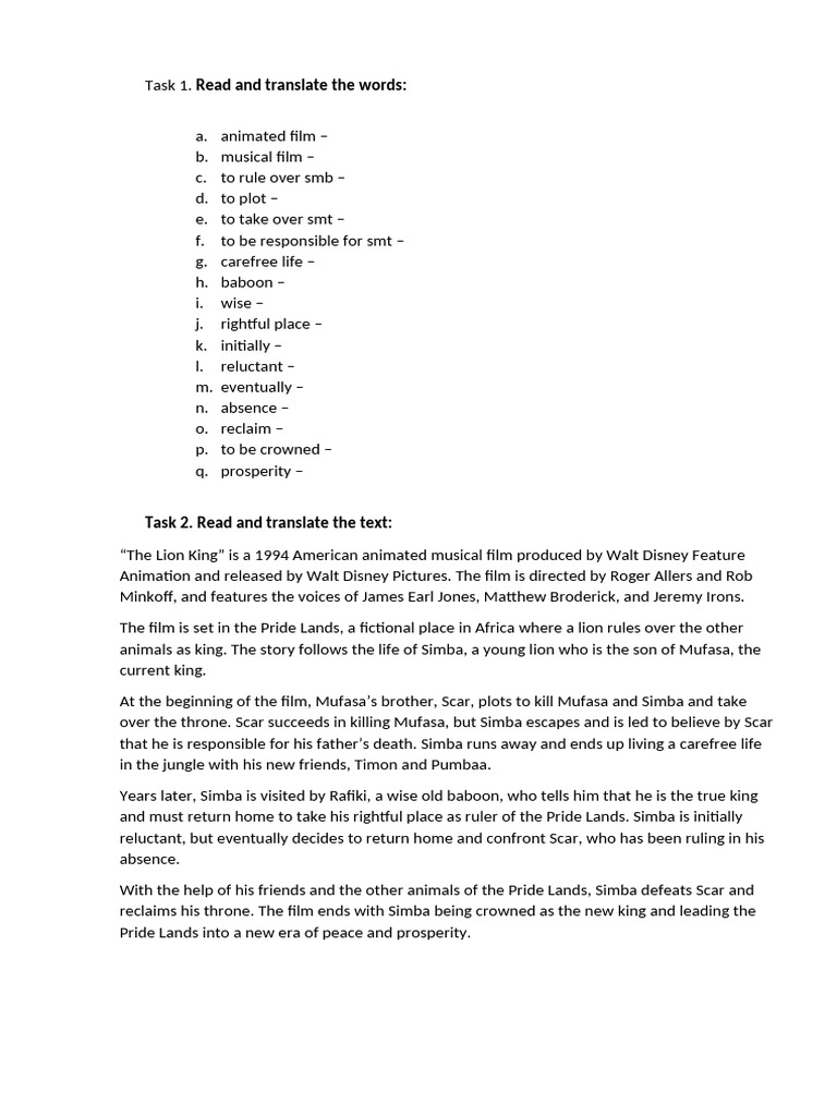 Read and Translate The Words | PDF