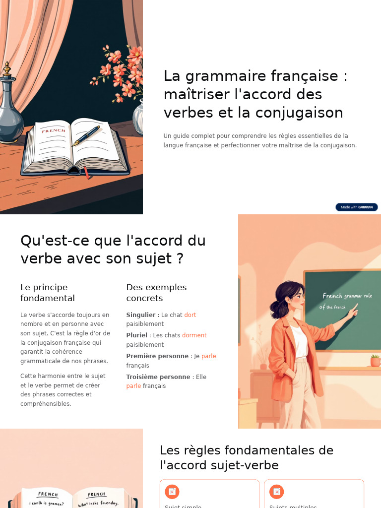 La Grammaire Francaise Maitriser Laccord Des Verbes Et La Conjugaison ...