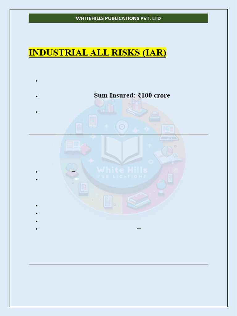 Industrial All Risks (Iar) (1) - Removed | PDF