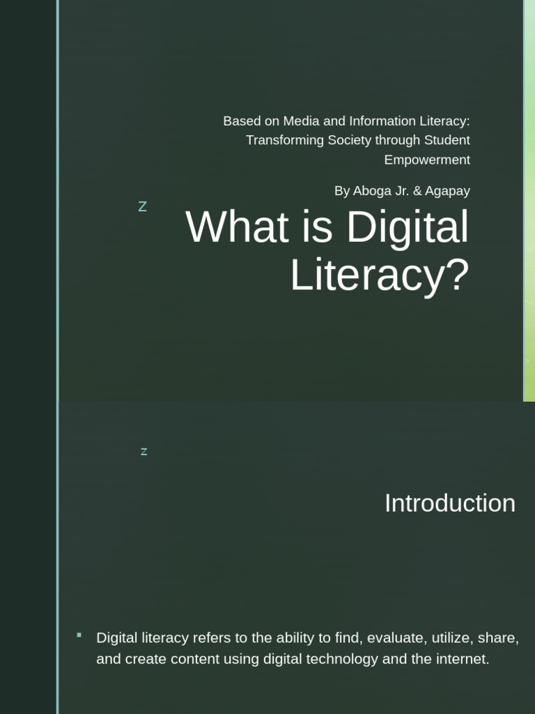 Digital Literacy Presentation | PDF