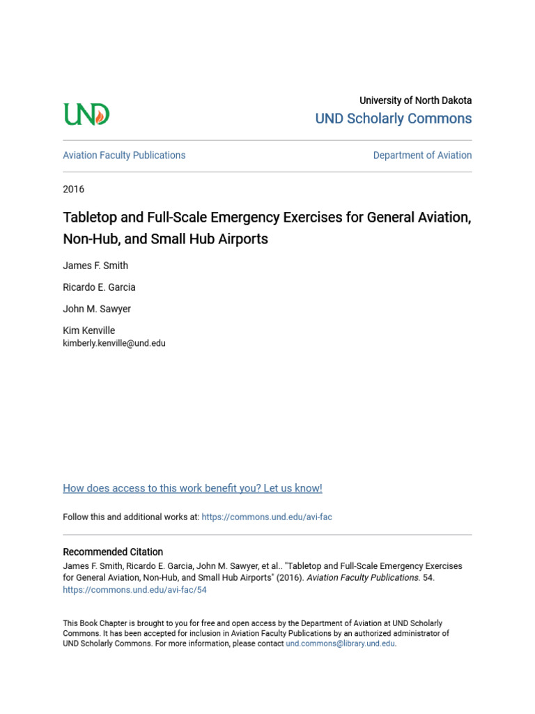 Tabletop and Full-Scale Emergency Exercises For General Aviation | PDF ...