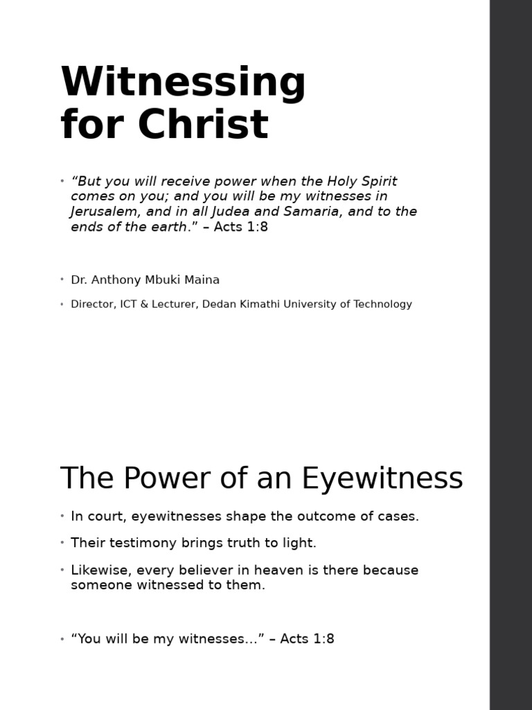 Witnessing For Christ | PDF | Jesus | Prayer