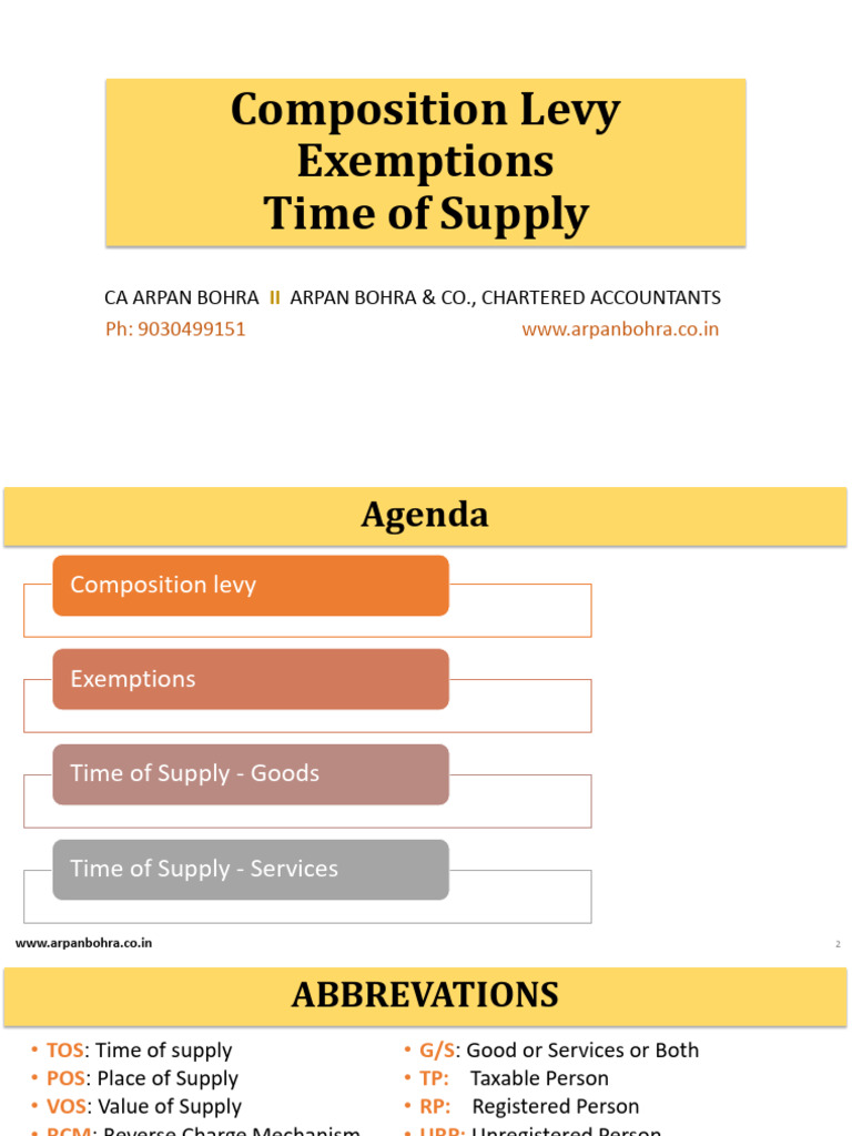 Composition Levy and Time of Supply Guide | PDF | Taxes | Economies