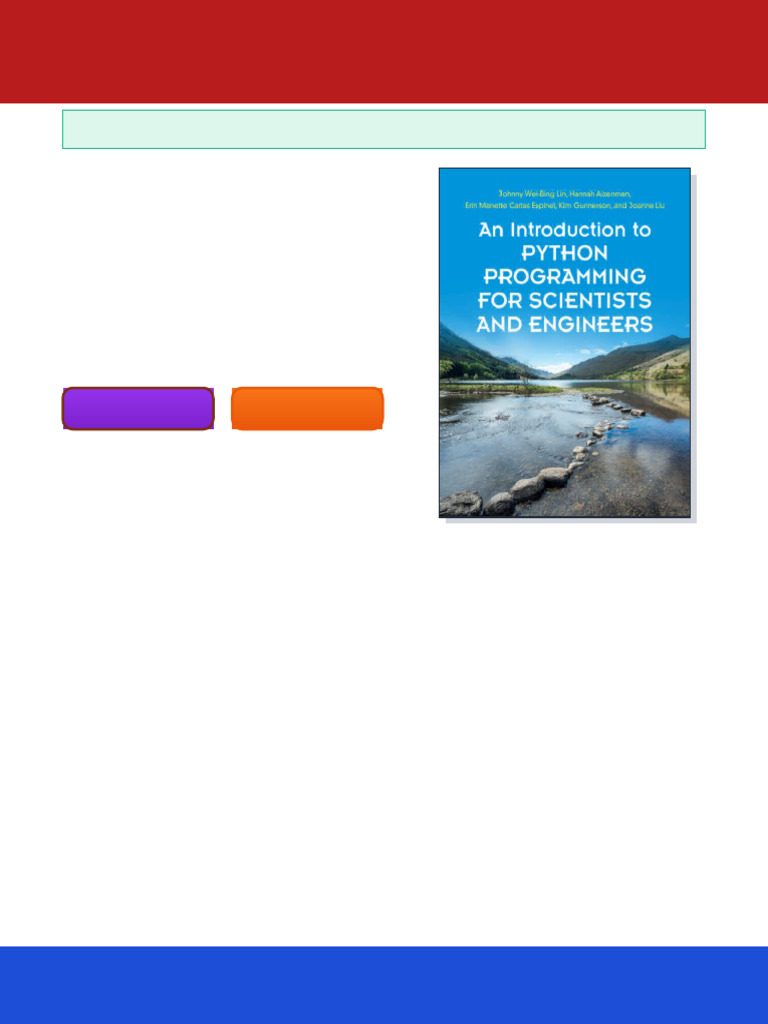 An Introduction to Python Programming for Scientists and Engineers ...