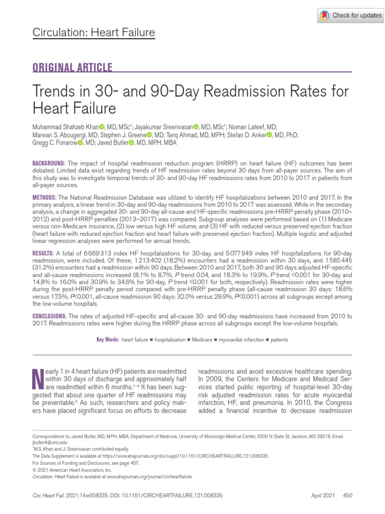 Heart Failure Readmission Trends 2010-2017 | PDF | Heart Failure ...