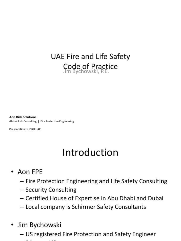 UAE Fire and Life Safety Code of Practice by James Bychowski | PDF ...