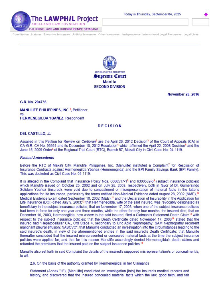 Manu Life | PDF | Misrepresentation | Lawsuit