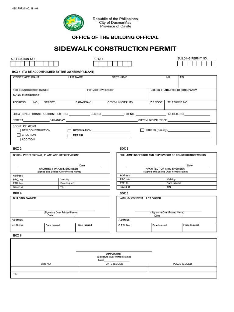 Sidewalk Permit | PDF | Sidewalk