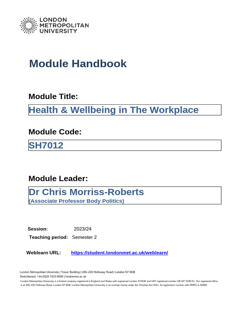 FINAL PG Module Handbook sh7012 2024 CMORO - Tagged(1) | PDF | Well ...