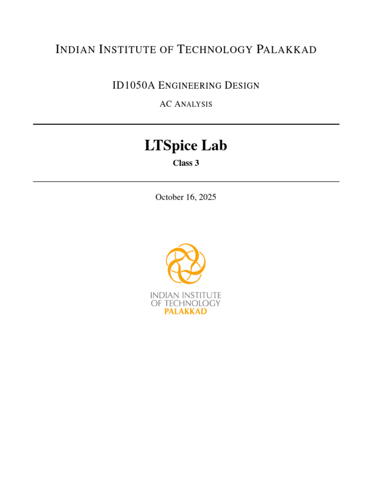 LTSPice - Class - Circuits - AC - Analysis (1) | PDF | Electronic ...