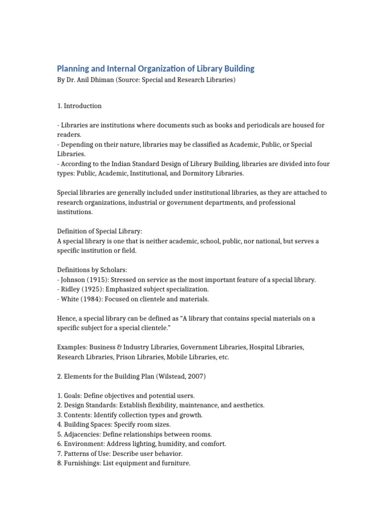 Library Building Planning Guide | PDF | Libraries