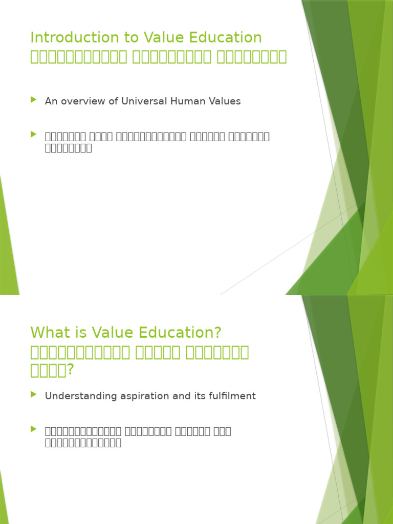 Introduction To Value Education Bilingual | PDF