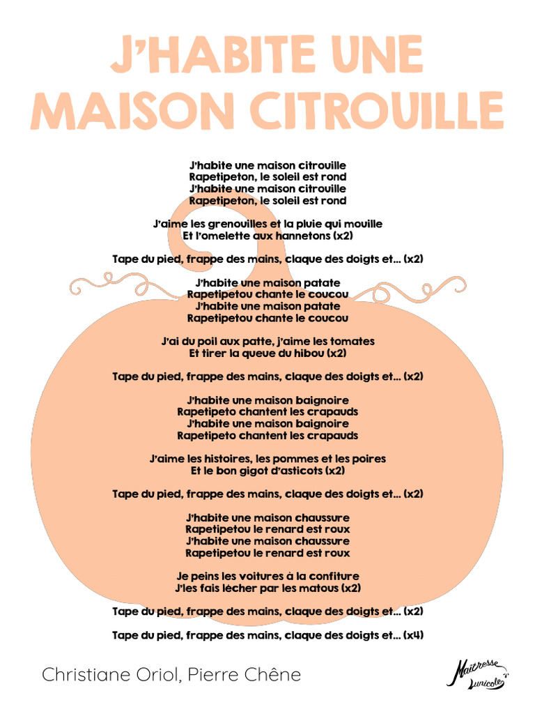 Maison Citrouille : Chansons Enfantines | PDF