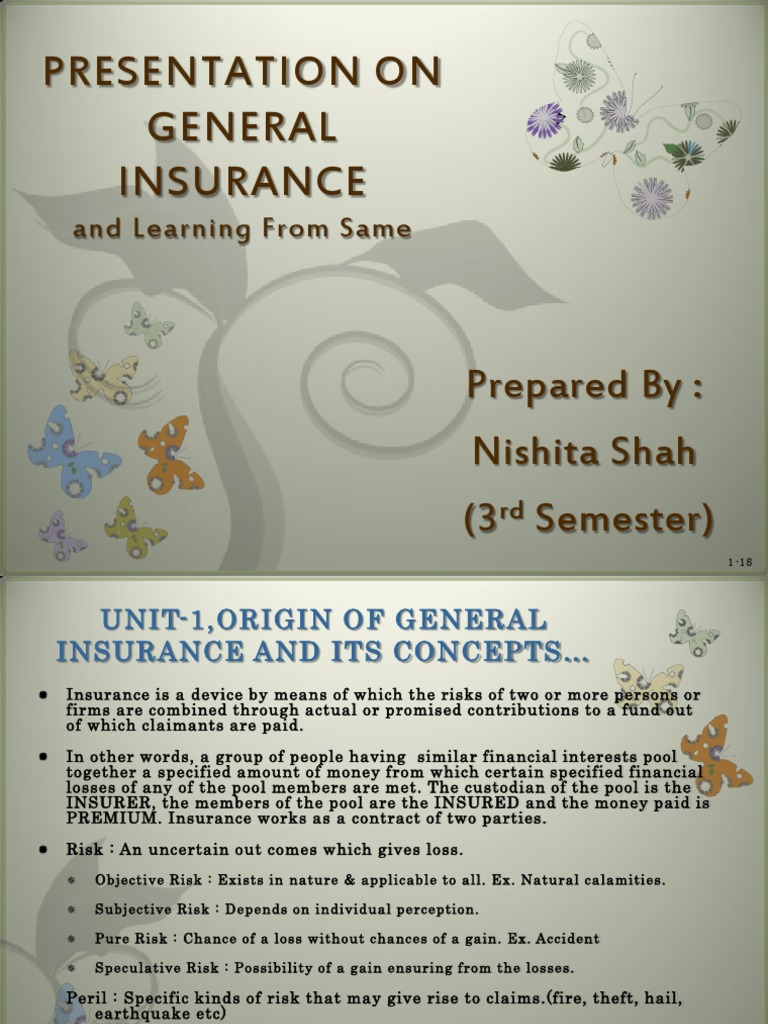 Presentation On General Insurance | PDF | Underwriting | Insurance