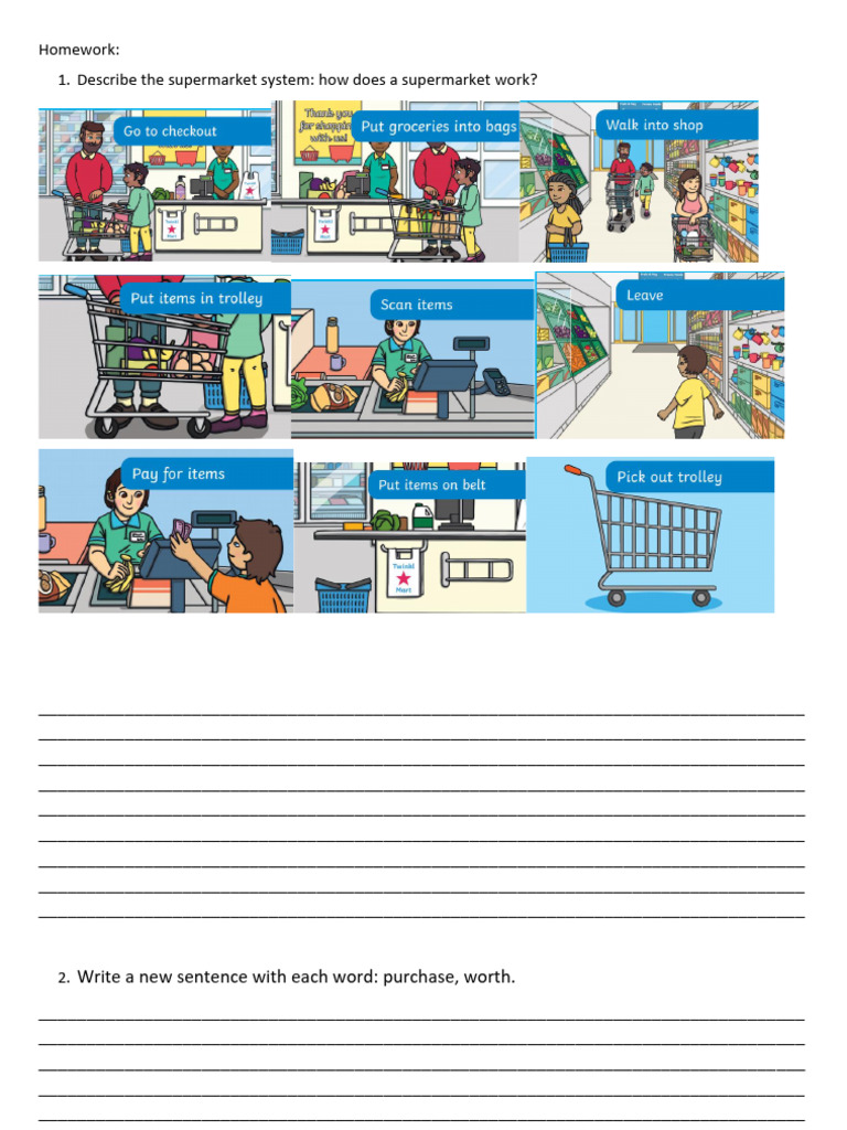 Supermarket System Overview and Exercises | PDF