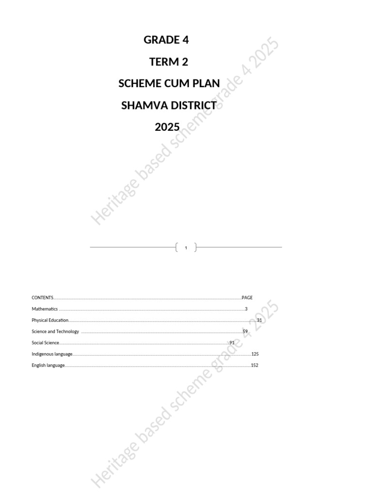 Grade 4 Term 2 Scheme Cum Plan 2025 | PDF | Decimal | Multiplication