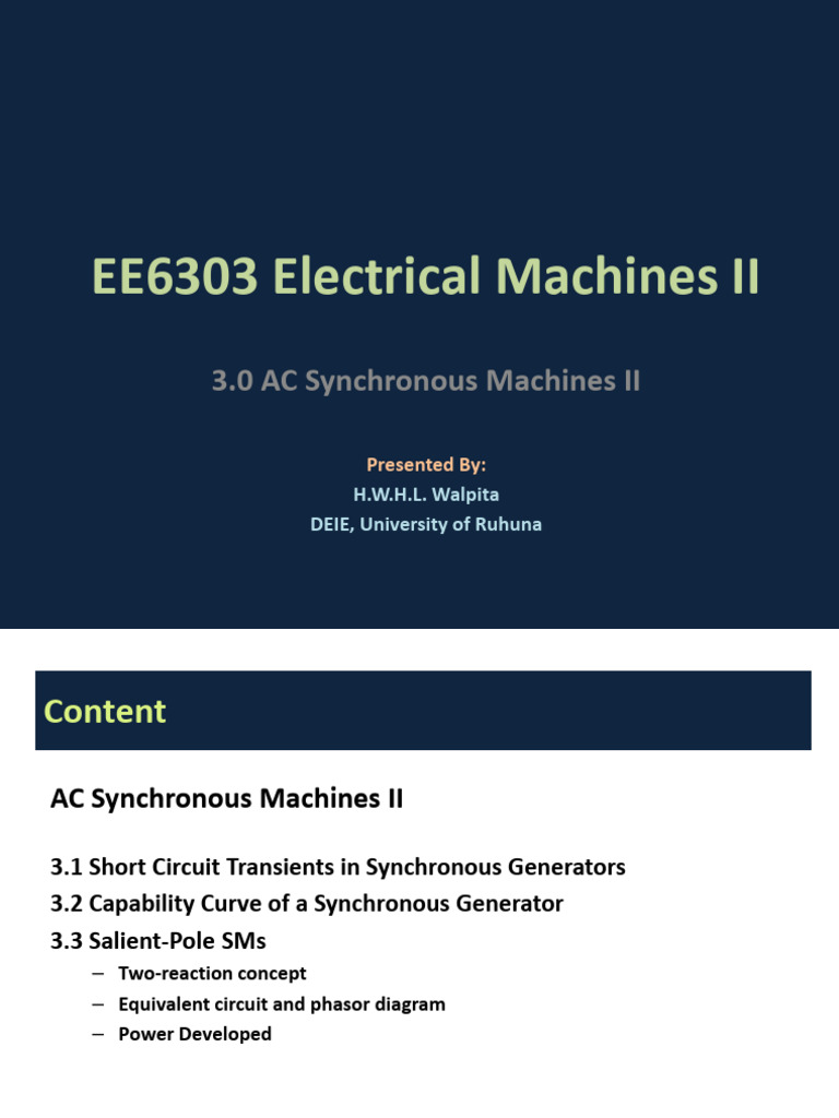 Short Circuit Analysis of Synchronous Generators | PDF | Alternating ...