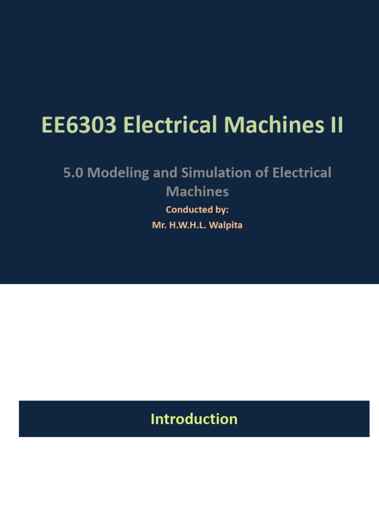 Electrical Machine Modeling in Matlab | PDF | Laplace Transform ...