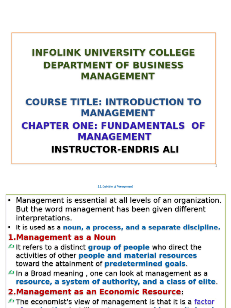 Chapter 1 Fundamentals of Management | PDF | Skill | System