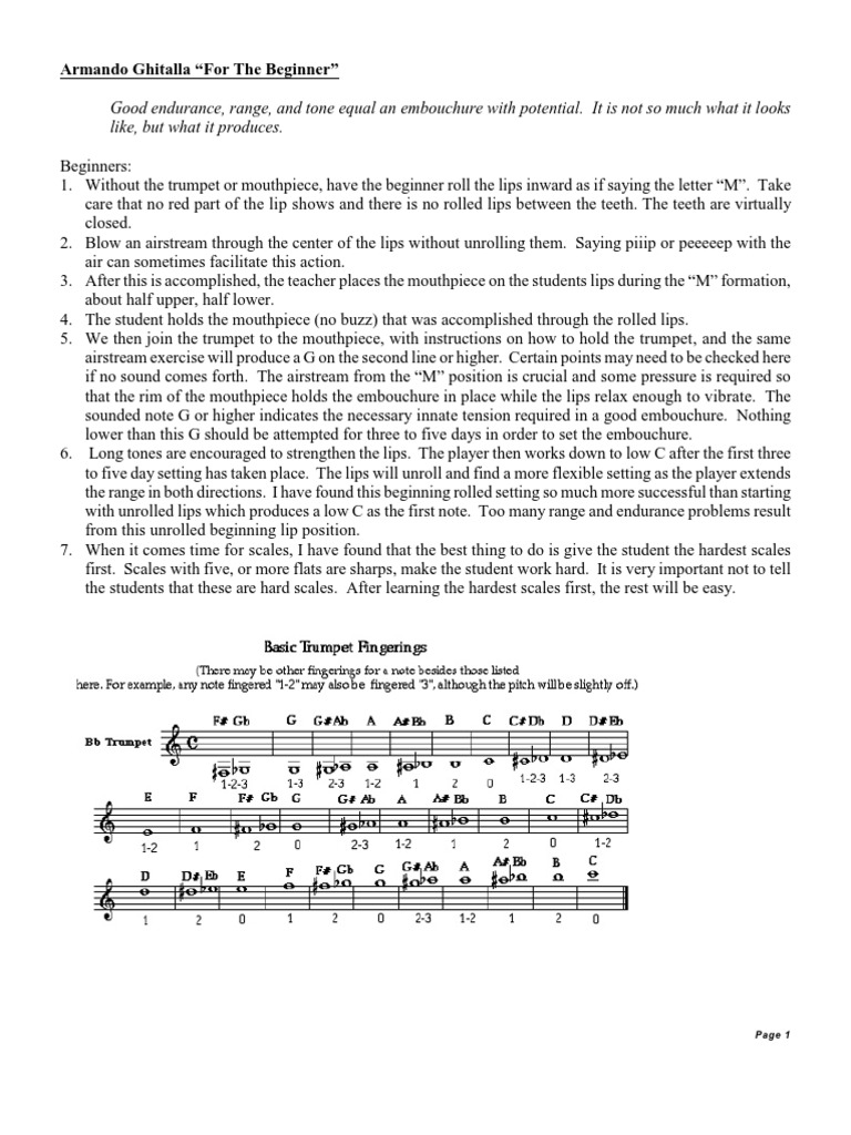 Trumpet Methods | PDF | Breathing | Lung