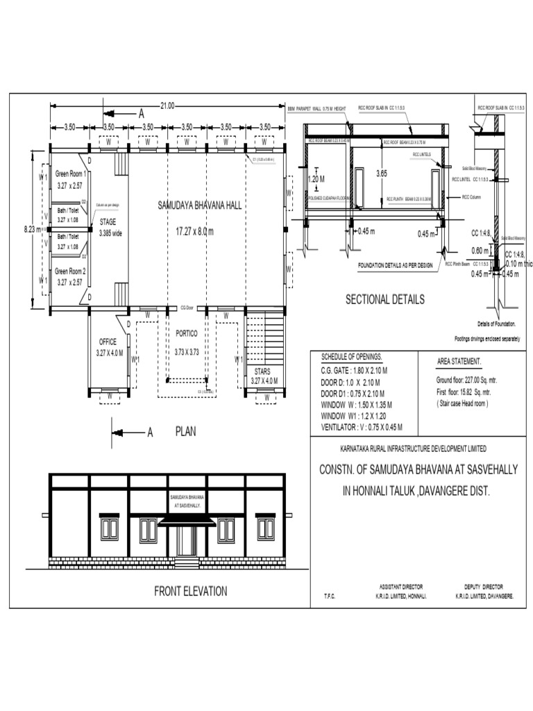 Samudaya Bhavana Construction Plan | PDF | Real Estate | Components