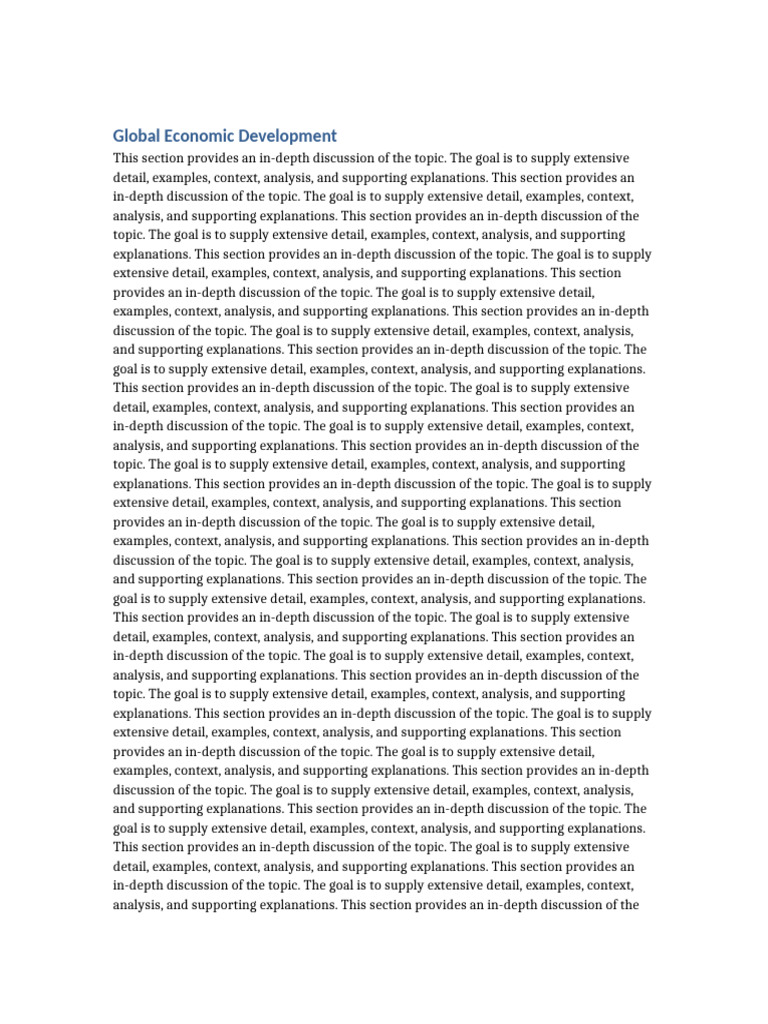 Global Economic Development | PDF | Liberal Arts Education