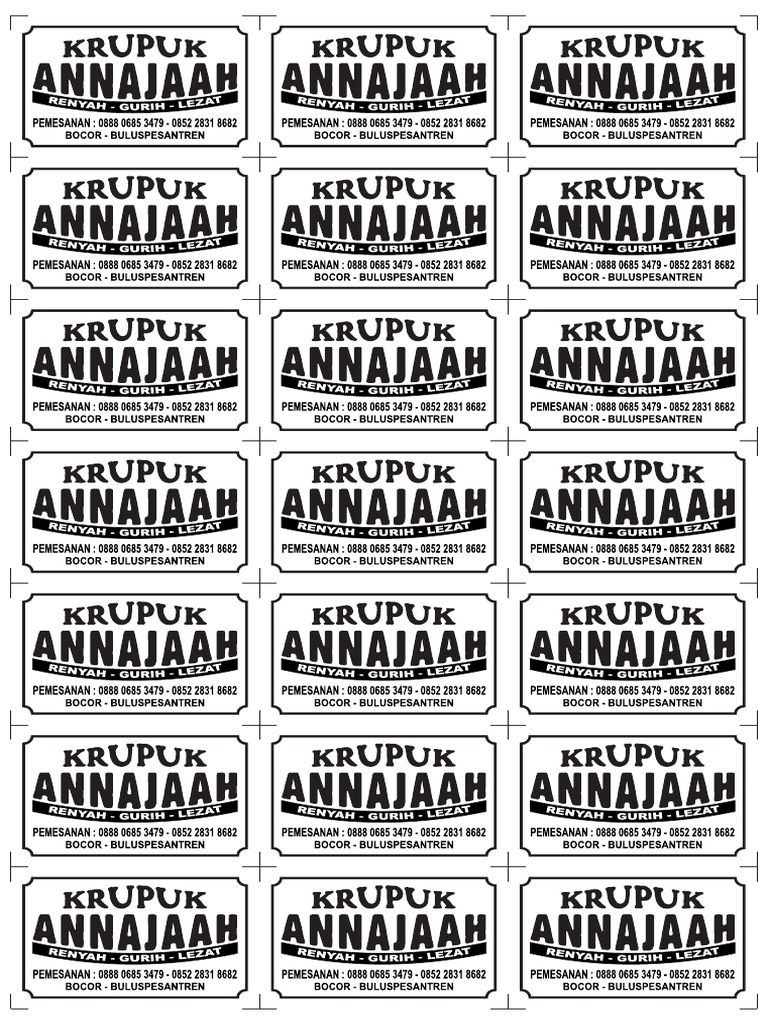 Label Krupuk Ok | PDF