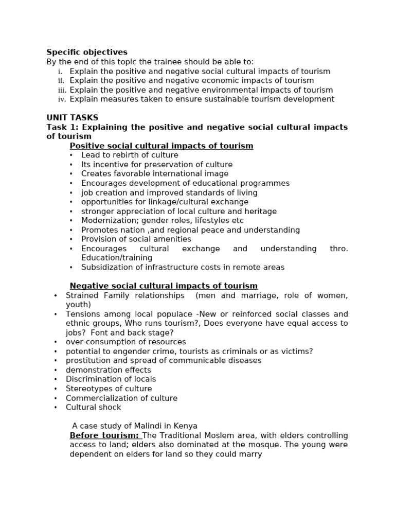 Impacts and Sustainability of Tourism | PDF | Tourism | Resource Depletion