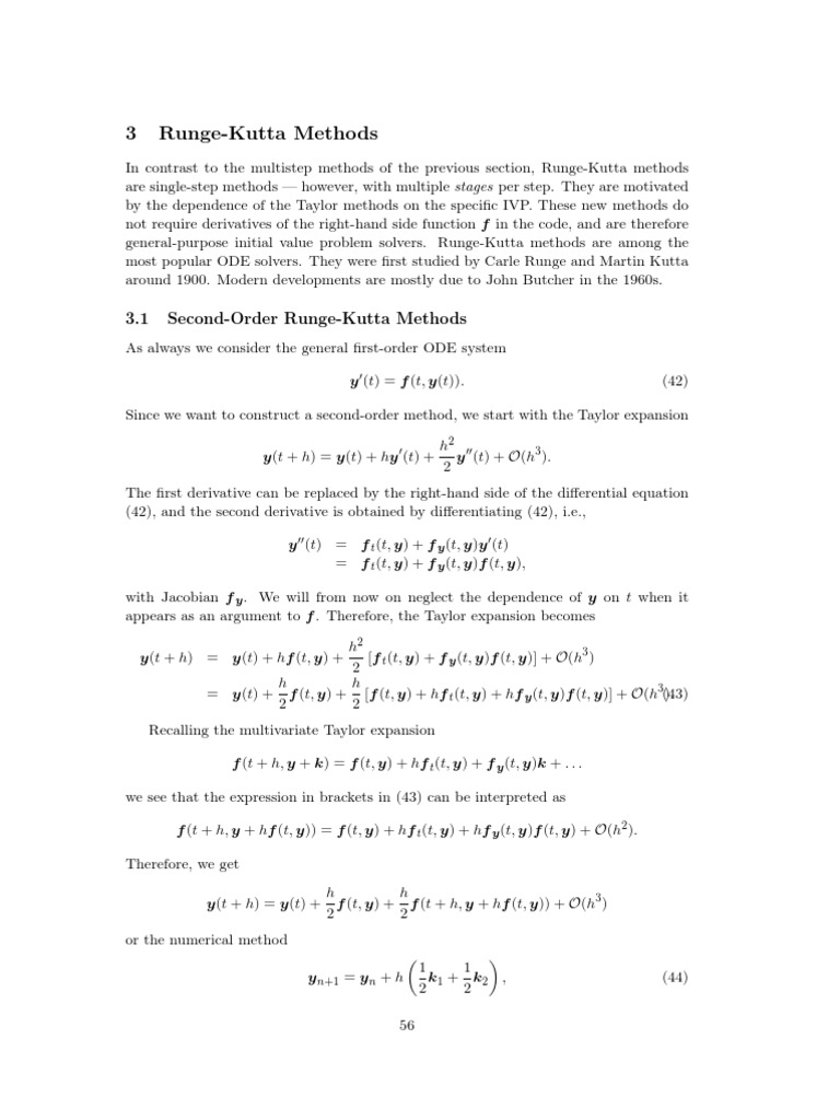 Runge Kutta Methods Pdf Mathematical Analysis Analysis