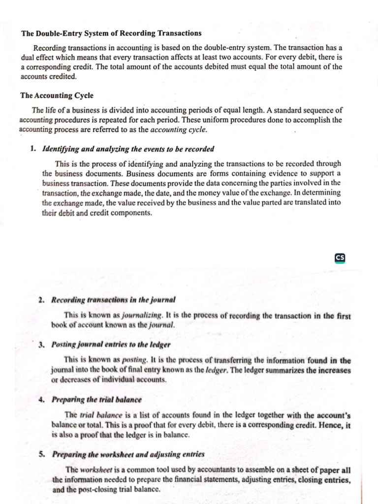 Chapter 4 - Recording Business Transactions (Double Entry System) | PDF