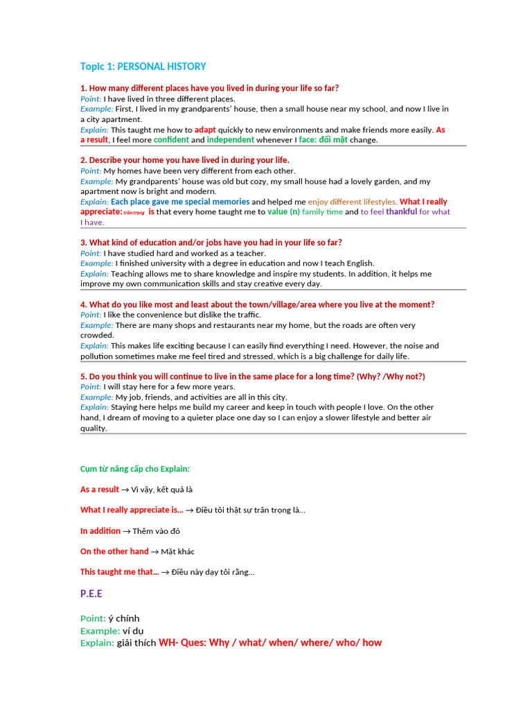 Personal History | PDF
