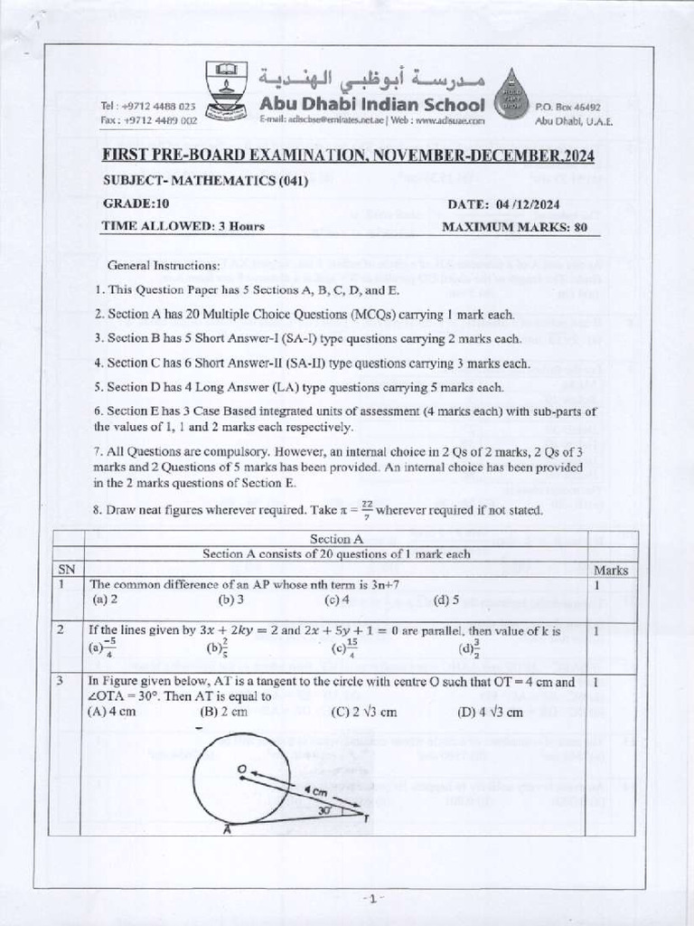 Mathematics' (24-25) 3 Yrs | PDF