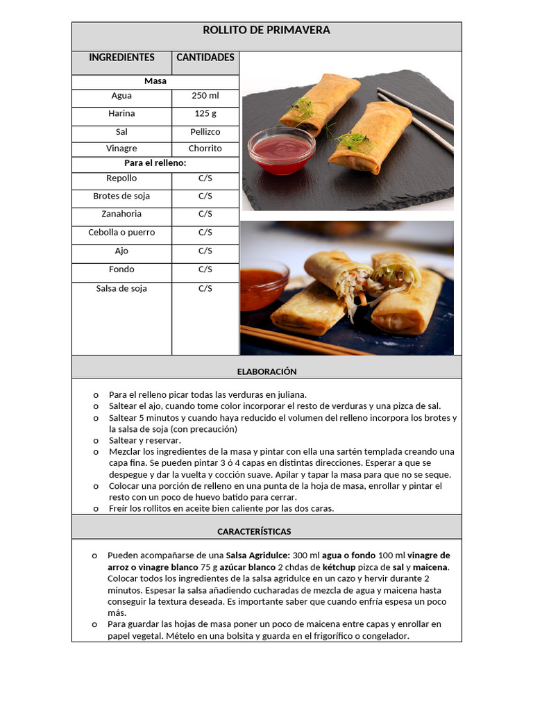 Rollito de Primavera | PDF