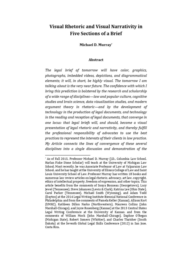 Visual Rhetoric and Visual Narrativity | PDF | Rhetoric | Supreme Court ...