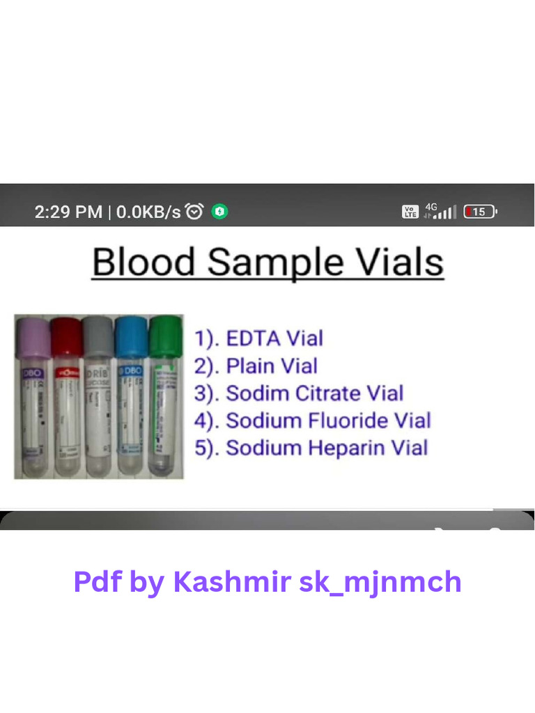 Blood Test Vial Tube PDF | PDF