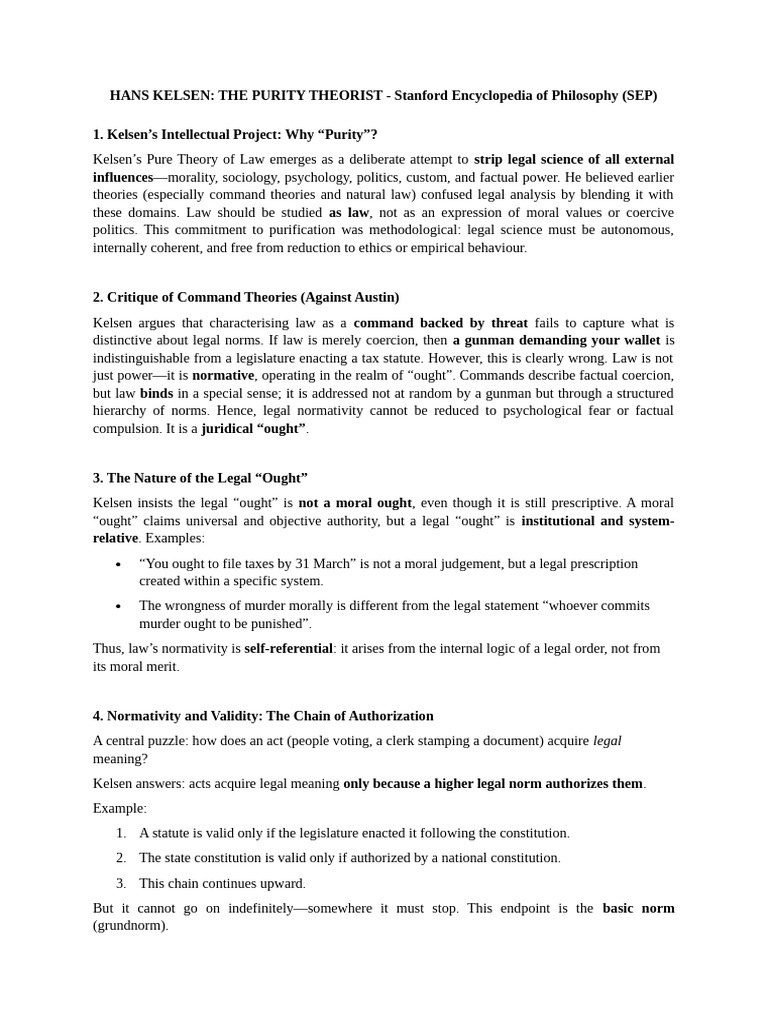 Kelson - Pure Theory of Law | PDF | Jurisprudence | Applied Philosophy