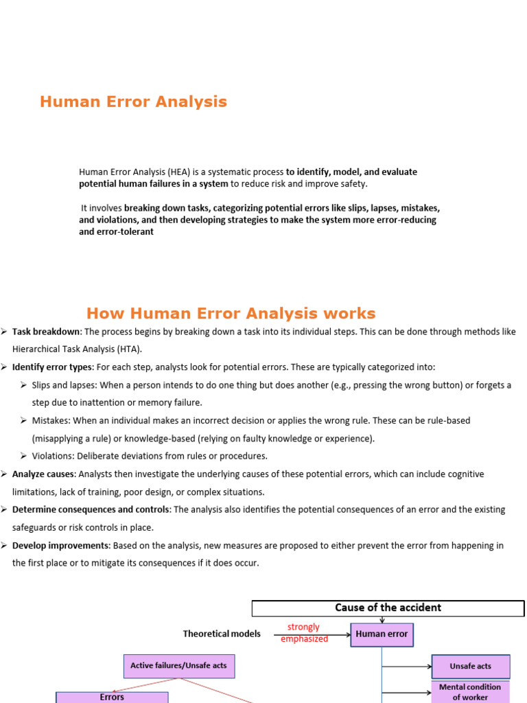Human Error Analysis for Safety Improvement | PDF | Error | Risk