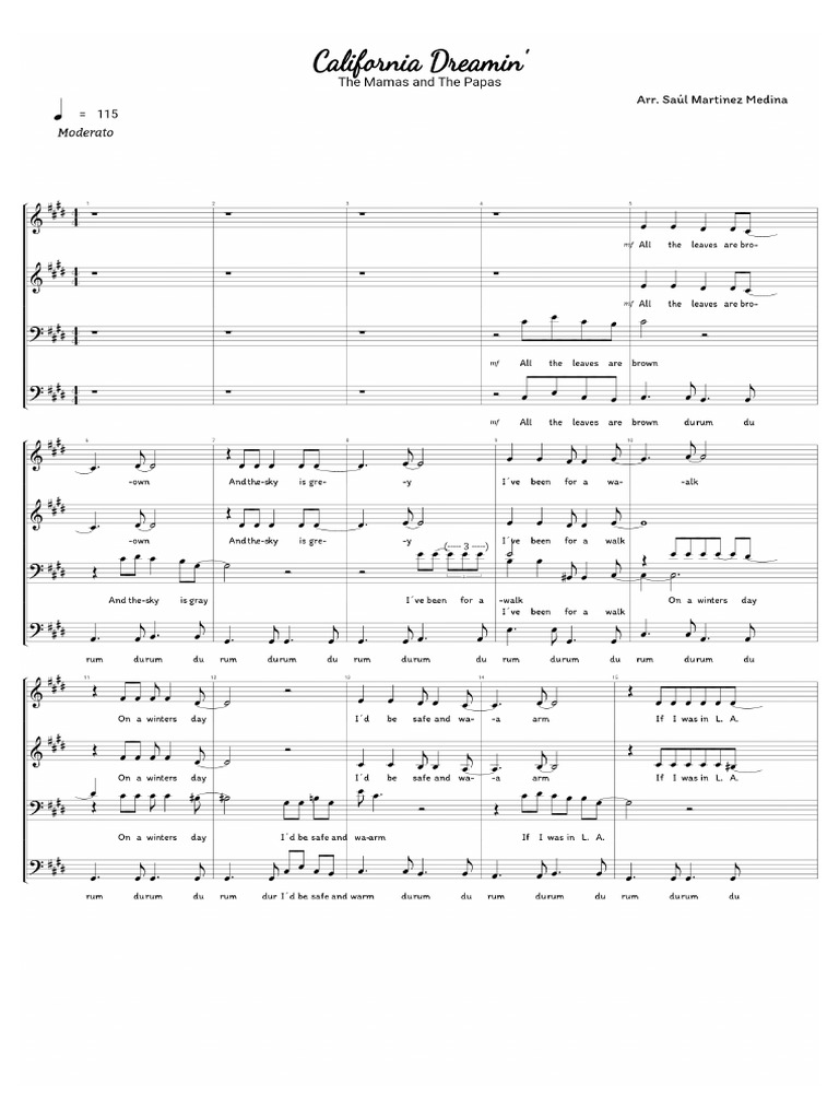 California Dreamin Score Completo | PDF