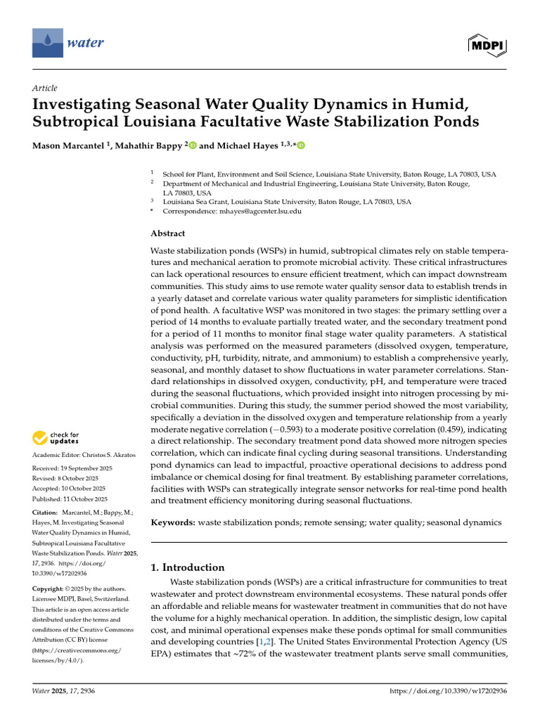 water-17-02936 | PDF | Principal Component Analysis | Sewage Treatment