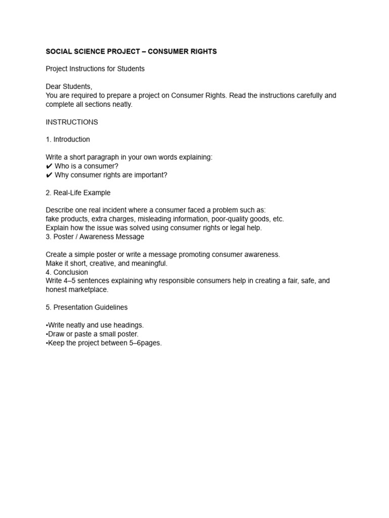 Consumer Rights Project Guidelines | PDF