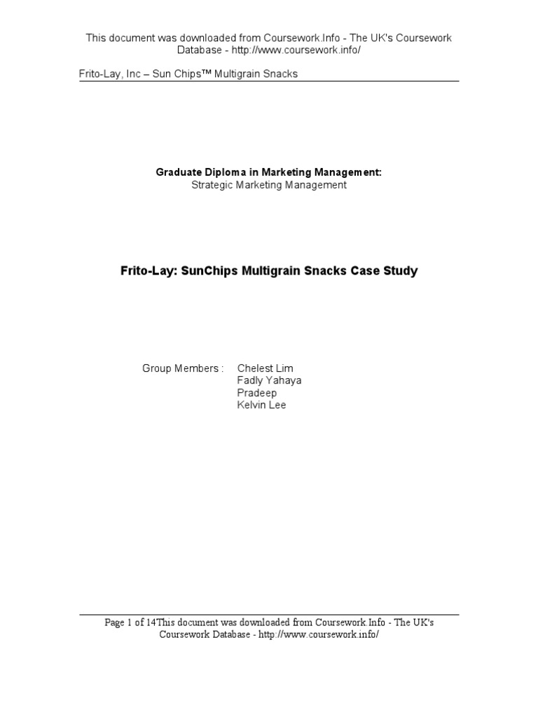 Casestudyfritolay 120416115601 Phpapp01 | PDF | Pepsi Co | Food Industry
