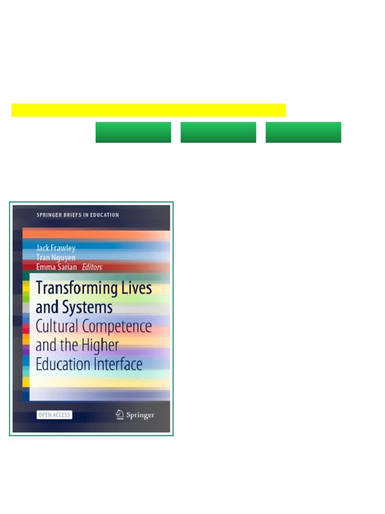 Transforming Lives and Systems Cultural Competence and The Higher ...