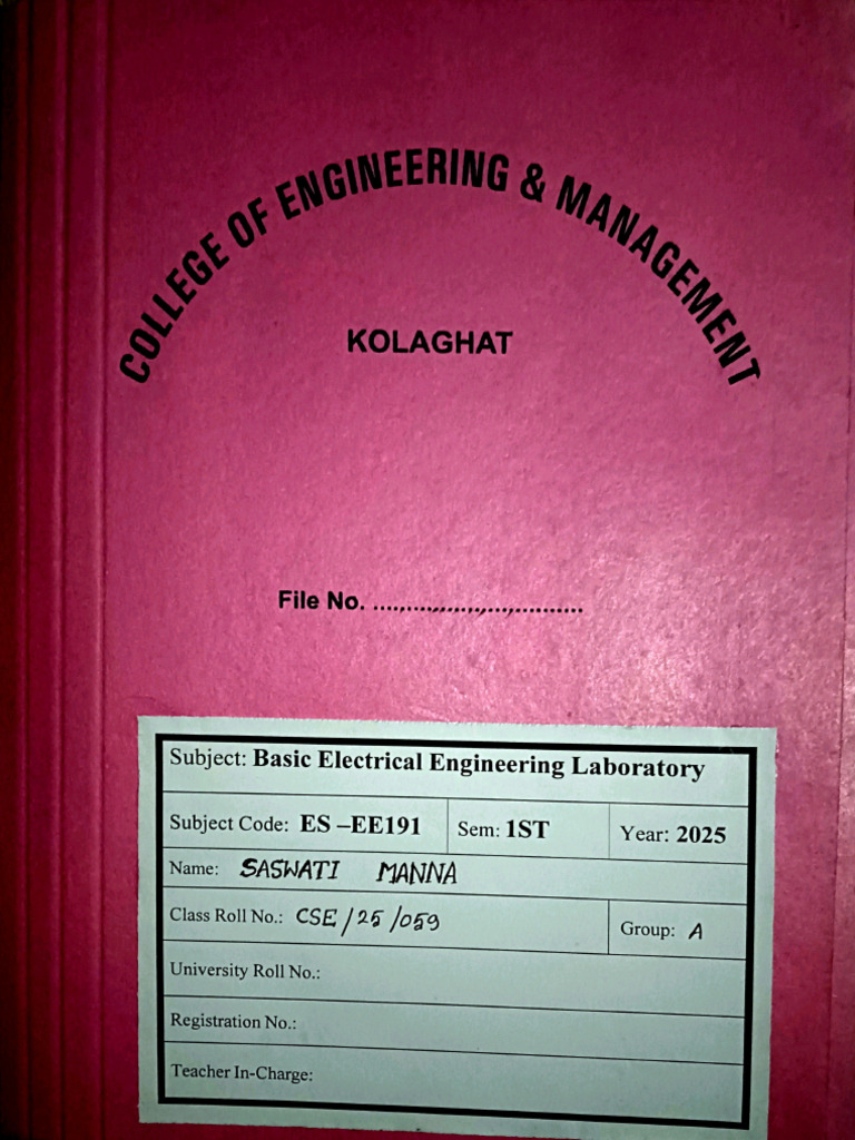 BEE (Experiment No 1) | PDF