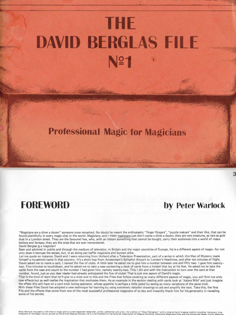 Peter Warlock - The David Berglas File 1 | PDF