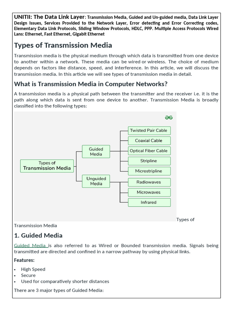 What is UnGuided Media | PDF | Transmission Medium | Error Detection ...