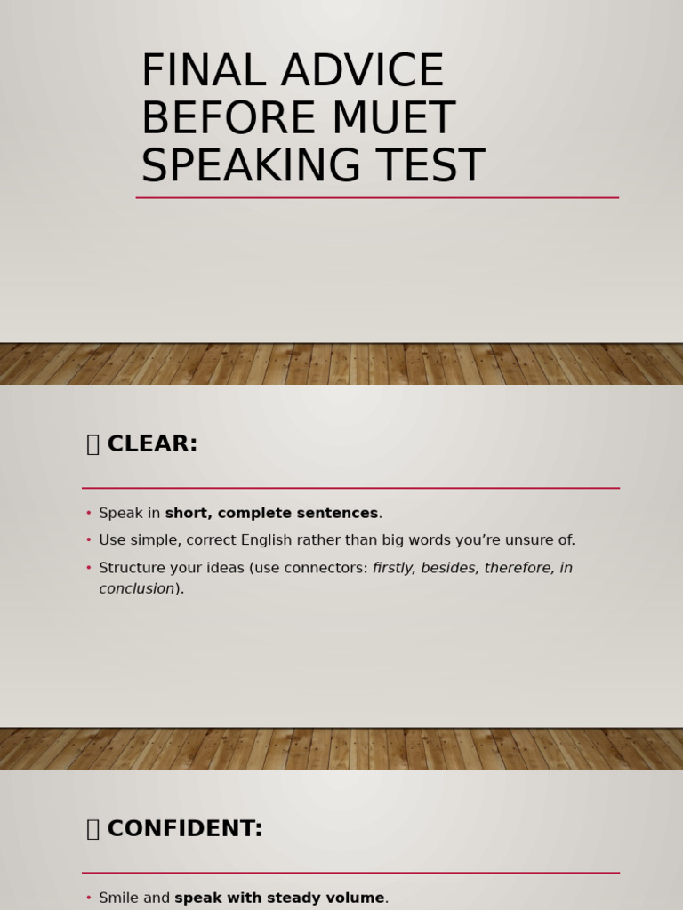 MUET Speaking Test Tips & Strategies | PDF
