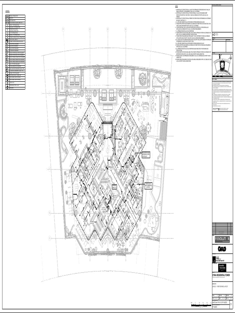 4692 Saa TW 01 D FF 43205 01 Level 01 Fire Fighting Layout | PDF | Fire Sprinkler System | Fires