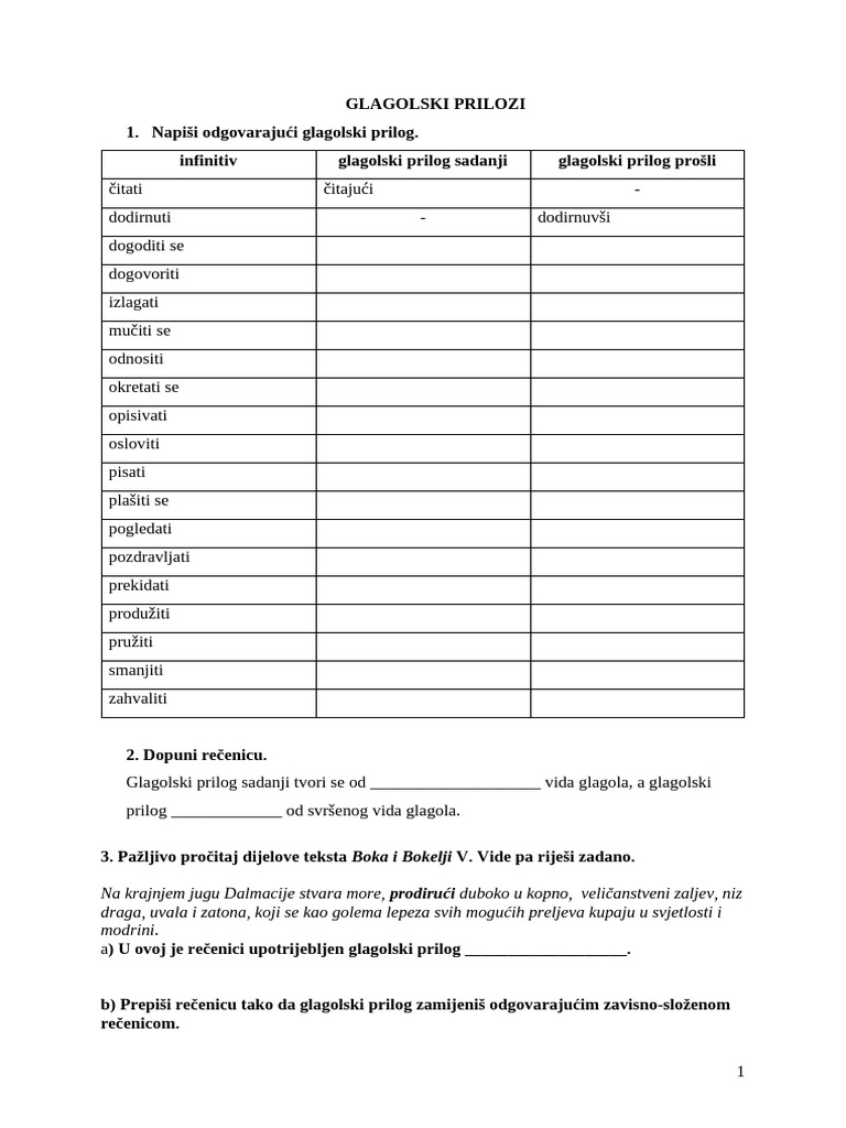 Glagolski Prilozi | PDF