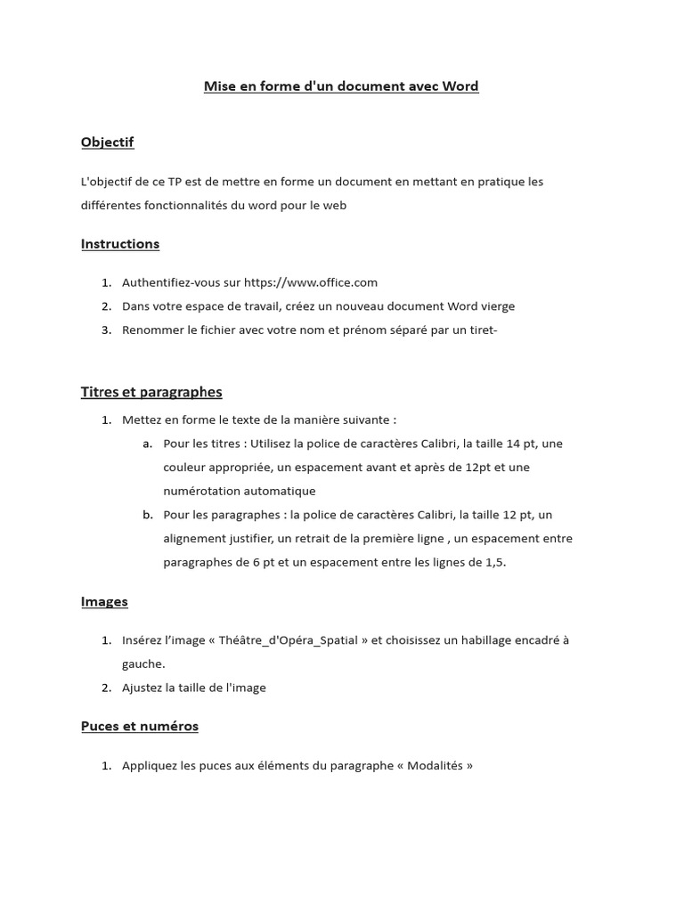 Mise en forme d'un document Word | PDF