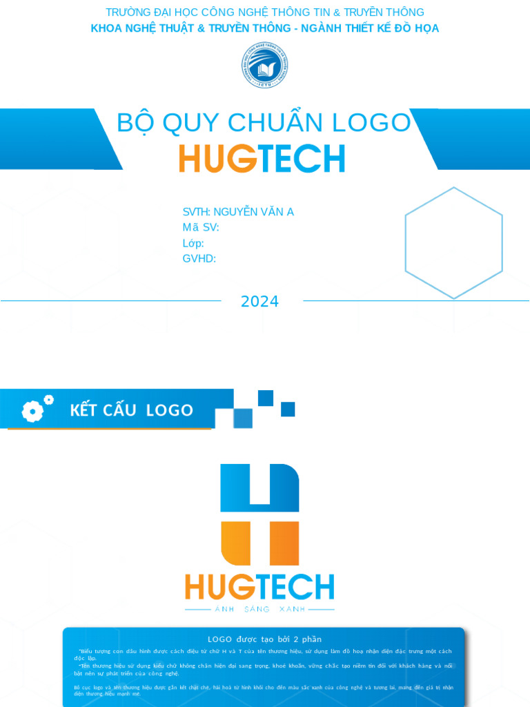 BỘ QUY CHUẨN LOGO HUGTECH - BQCLG | PDF